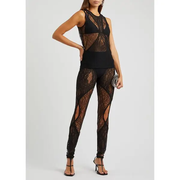 DION LEE Composite Lace Leggings L