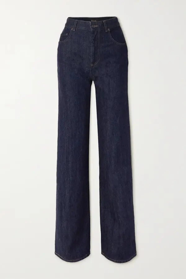 Loro Piana Cashmere-blend Denim High-rise Straight-leg Jeans