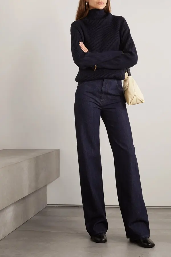Loro Piana Cashmere-blend Denim High-rise Straight-leg Jeans