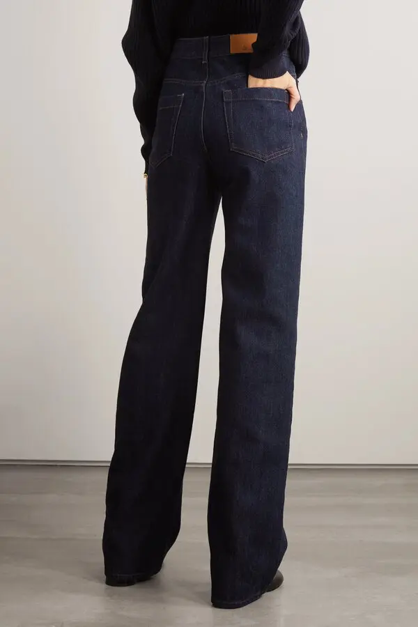Loro Piana Cashmere-blend Denim High-rise Straight-leg Jeans