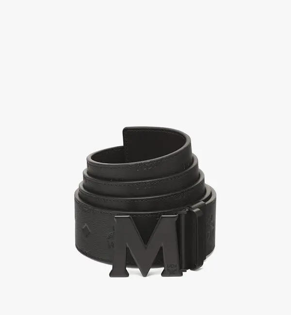 Mcm Claus M Reversible Belt - Black / Matte Black