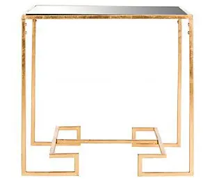 SAFAVIEH Seamus Gold Leaf Greek Key Accent Tabl - One-color