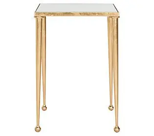 SAFAVIEH Nyacko Mirror Top Gold Leaf End Table