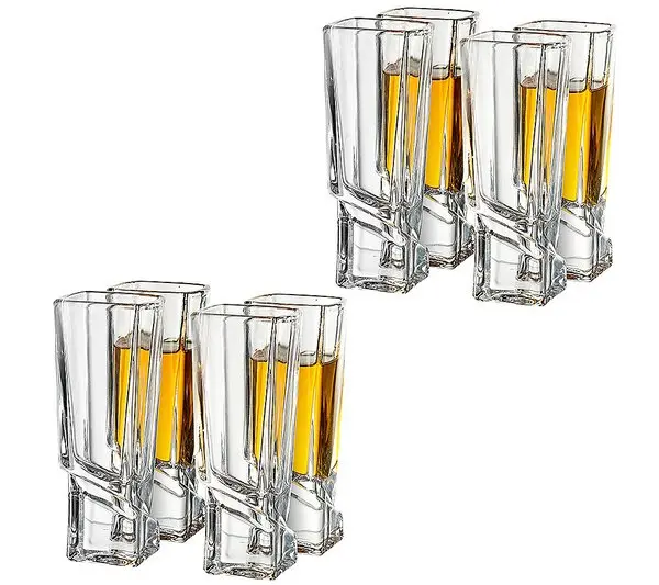 JOYJOLT Set Of 1.8-oz Carre Square Heavy Ba Se Shot Glasses - One-color