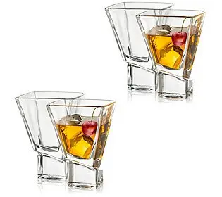 JOYJOLT Set Of 8oz Carre Square Heavy Base Artini Glasses - One-color