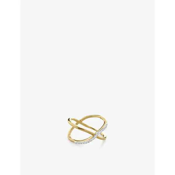 Monica Vinader Riva Diamond Ring - Gold