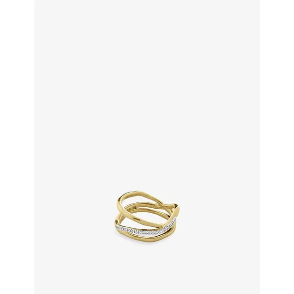 Monica Vinader Riva Diamond Ring - Gold