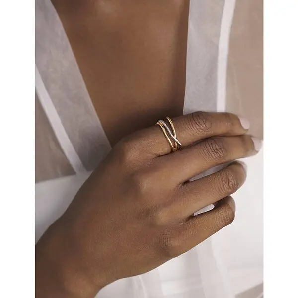 Monica Vinader Riva Diamond Ring - Gold