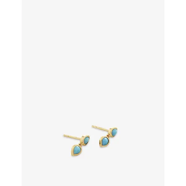Monica Vinader Double Teardrop Stud Earrings - Turquoise