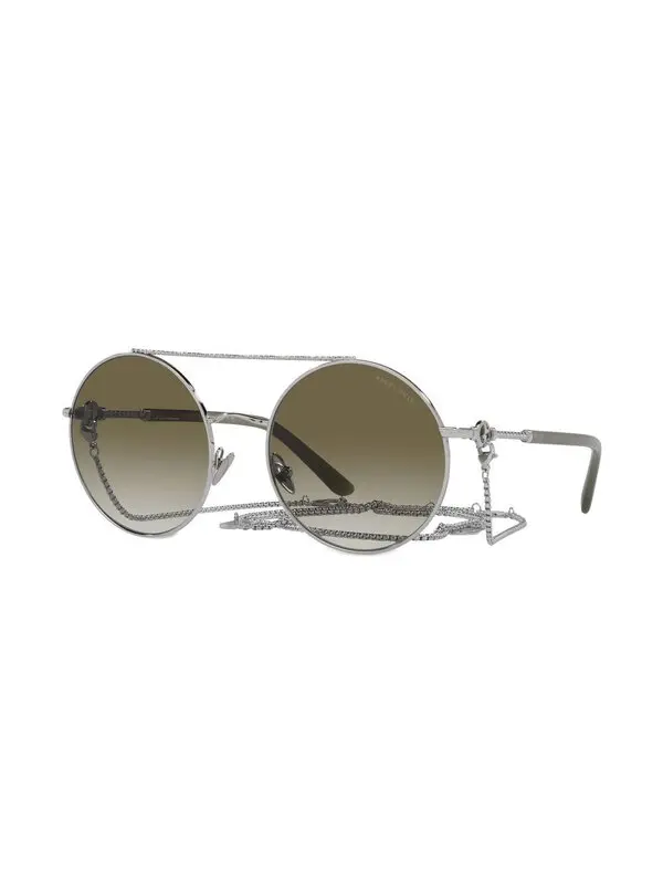 Giorgio Armani Chain-detail Round-frame Sunglasses
