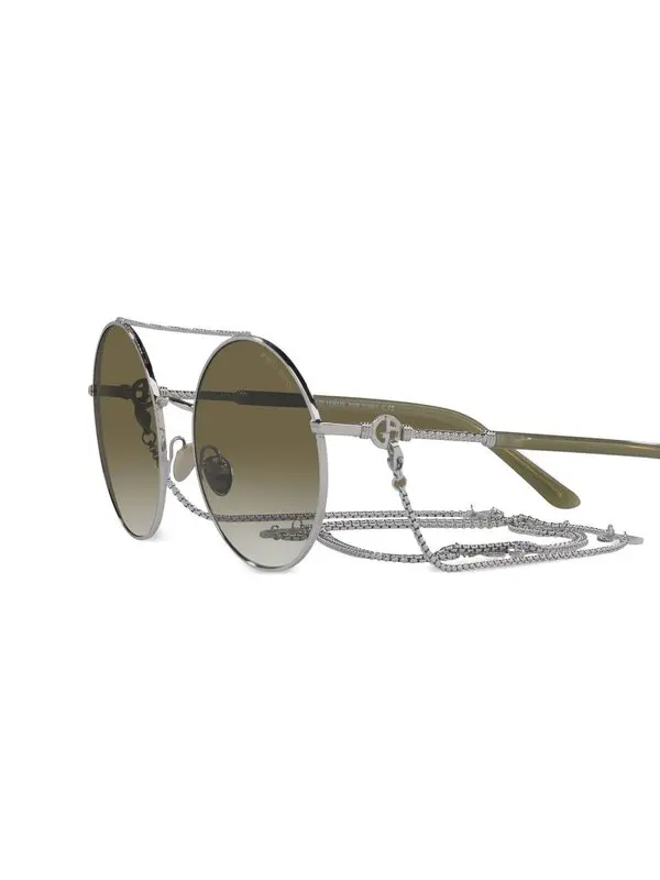 Giorgio Armani Chain-detail Round-frame Sunglasses