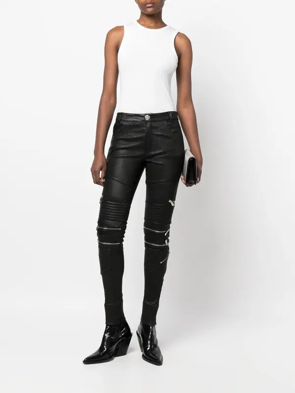 Philipp Plein Leather Trousers
