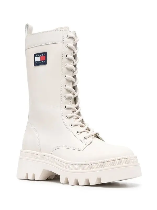 Tommy Hilfiger Twelve Logo-patch Leather Boots