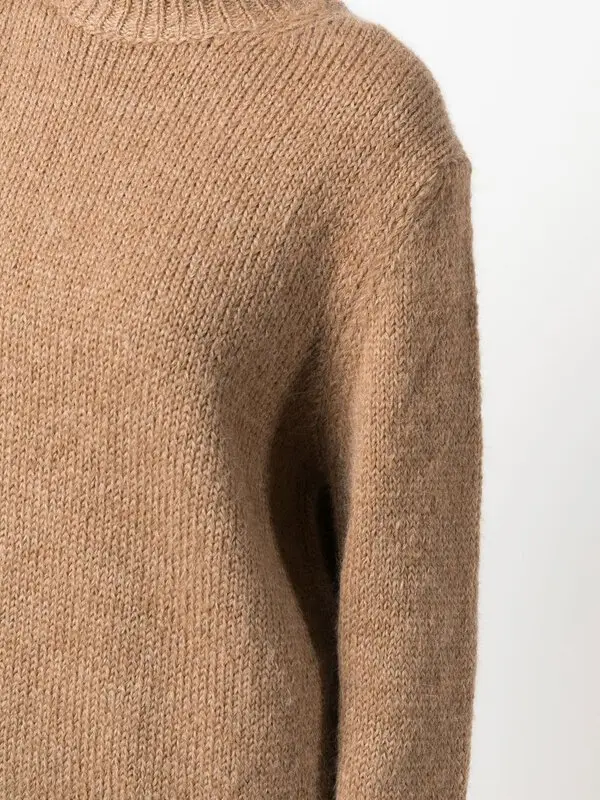 JIL SANDER Wool-blend Knit Jumper - Brown