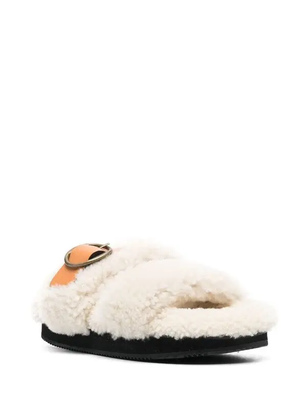 Isabel Marant Shearling Buckle Sandals