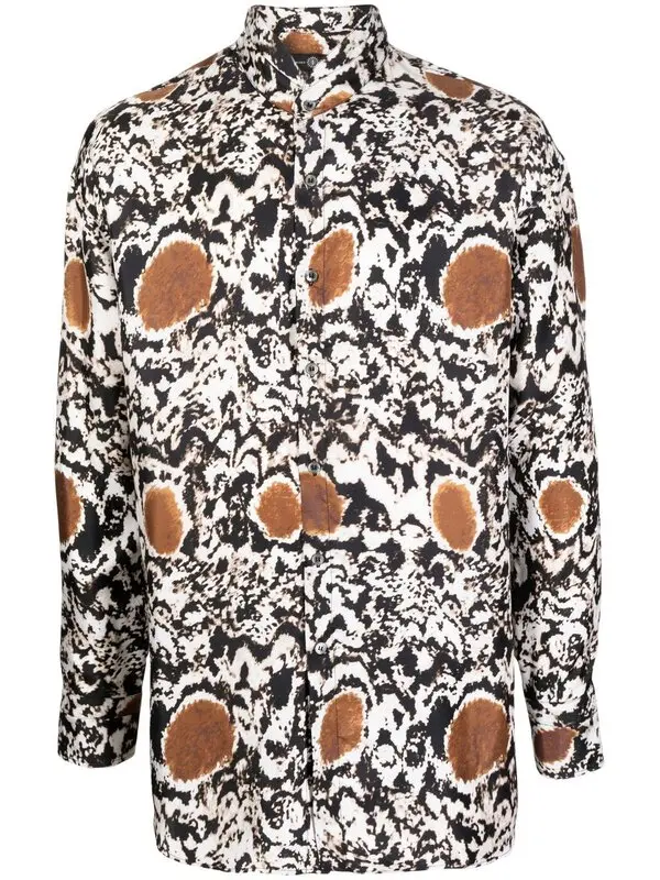 EDWARD CRUTCHLEY Abstract-pattern Long-sleeve Shirt