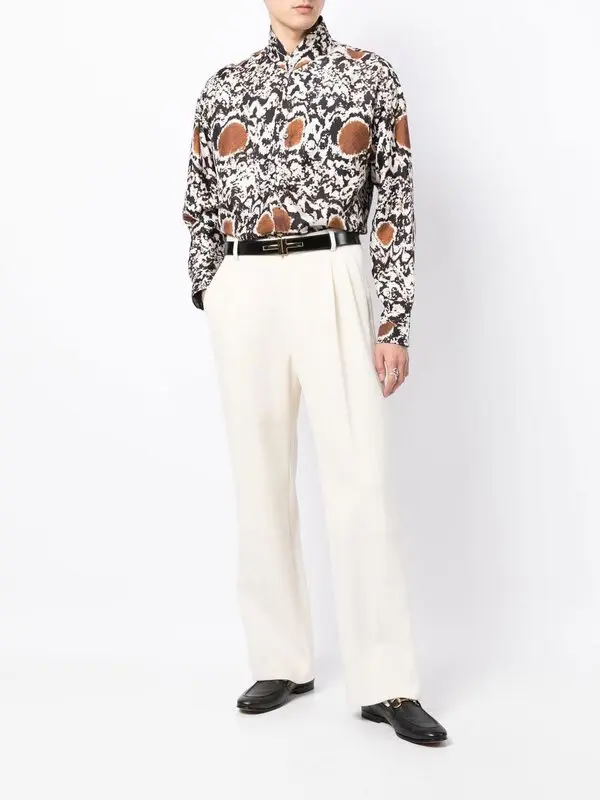 EDWARD CRUTCHLEY Abstract-pattern Long-sleeve Shirt