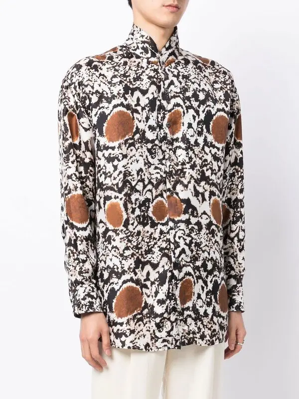 EDWARD CRUTCHLEY Abstract-pattern Long-sleeve Shirt