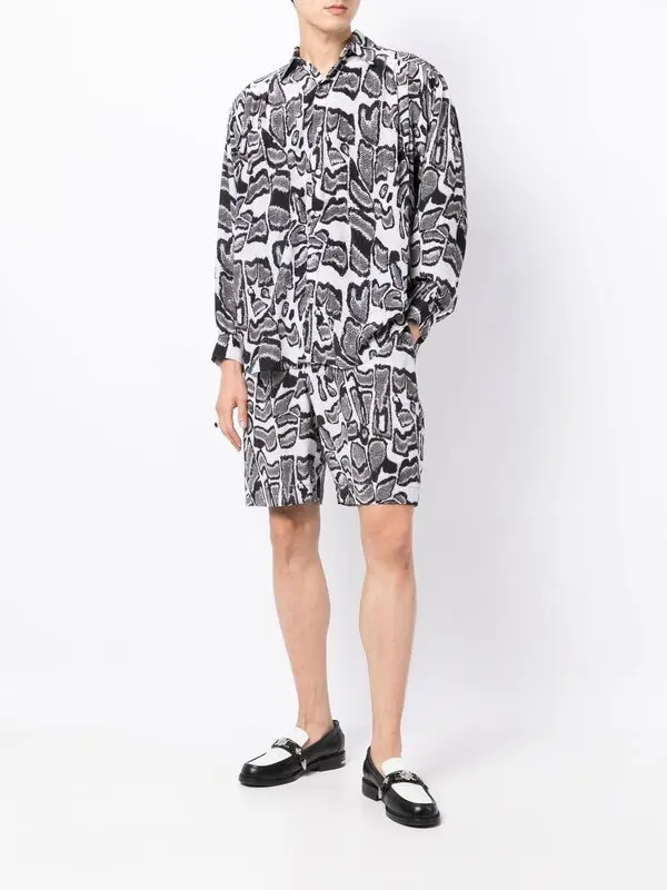 EDWARD CRUTCHLEY Abstract-pattern Long-sleeve Shirt