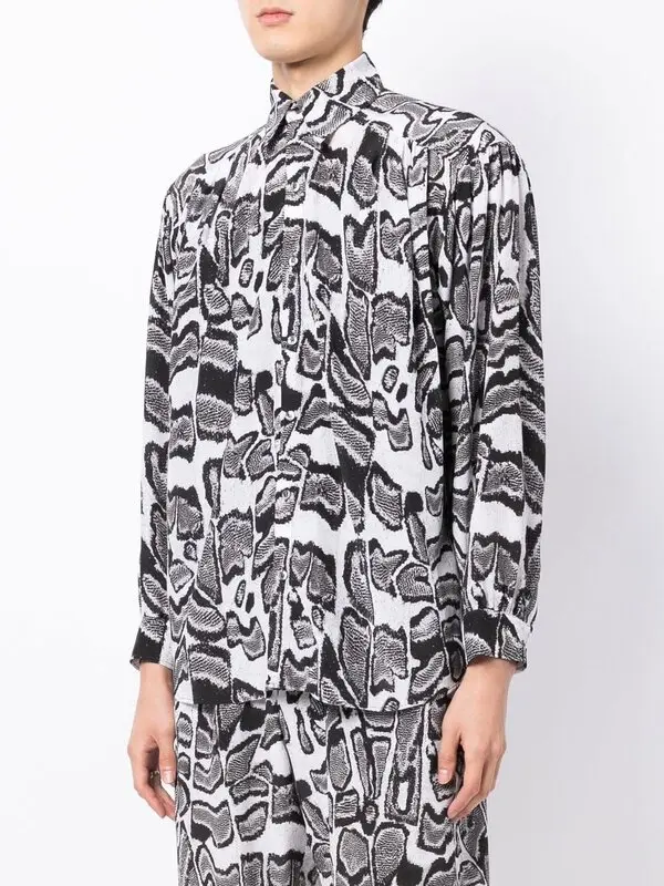 EDWARD CRUTCHLEY Abstract-pattern Long-sleeve Shirt