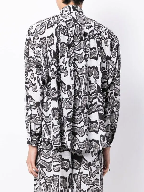 EDWARD CRUTCHLEY Abstract-pattern Long-sleeve Shirt