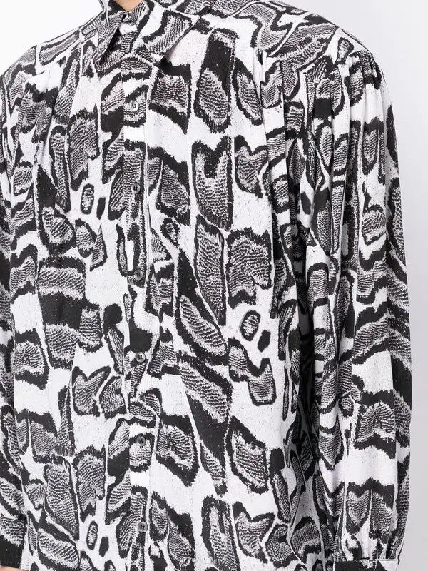 EDWARD CRUTCHLEY Abstract-pattern Long-sleeve Shirt