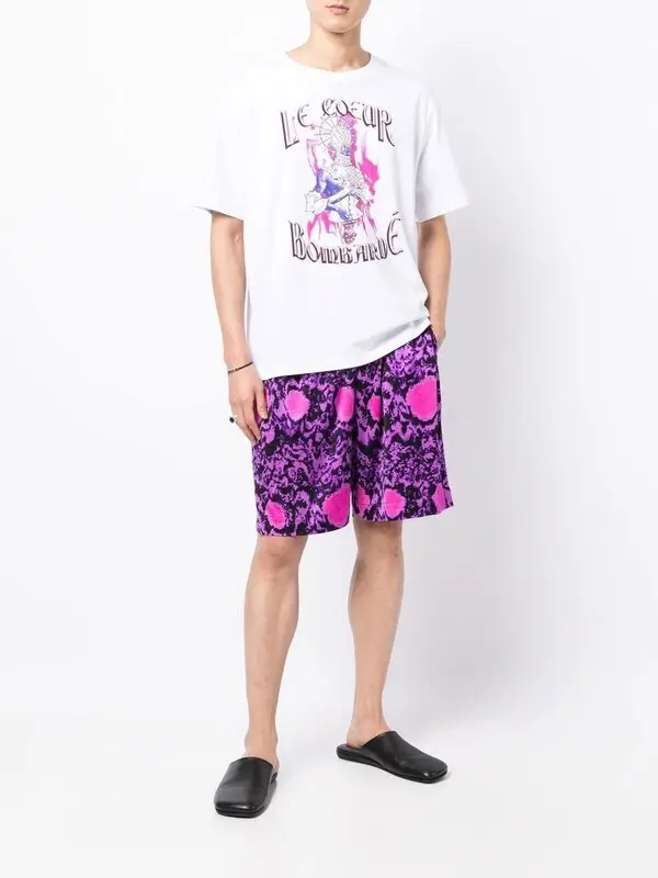 EDWARD CRUTCHLEY Abstract-pattern Silk Shorts