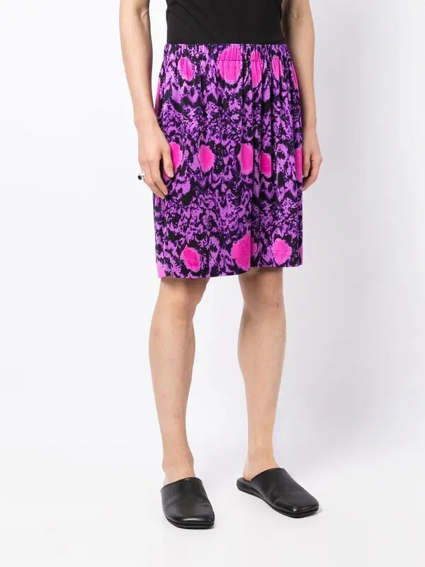 EDWARD CRUTCHLEY Abstract-pattern Silk Shorts