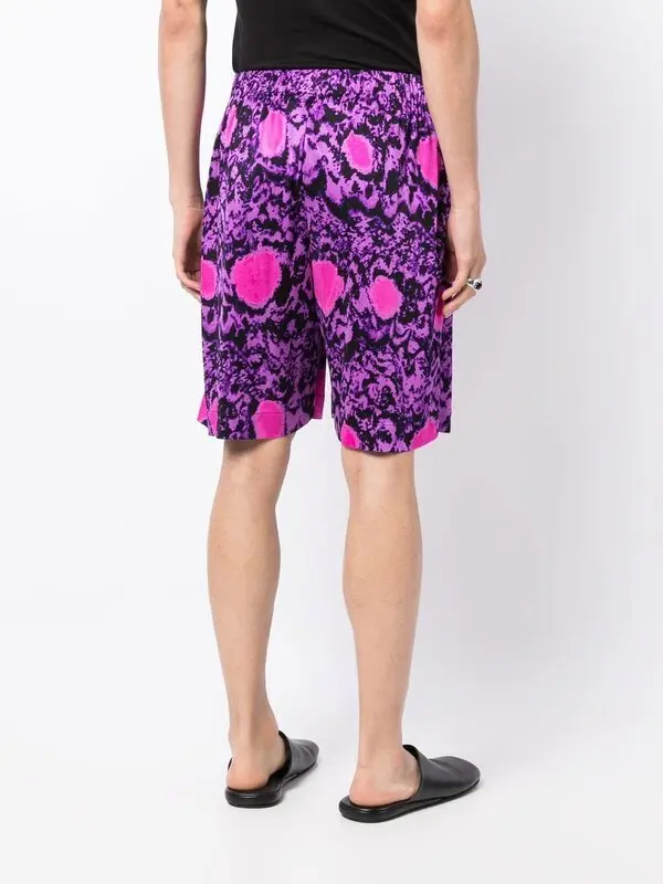 EDWARD CRUTCHLEY Abstract-pattern Silk Shorts