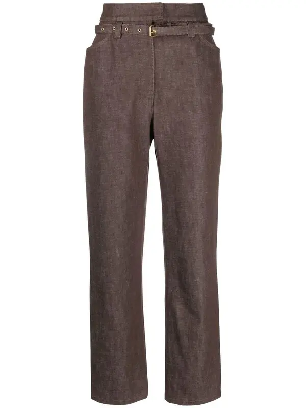 Veronique Leroy Belted-waist Tailored Trousers