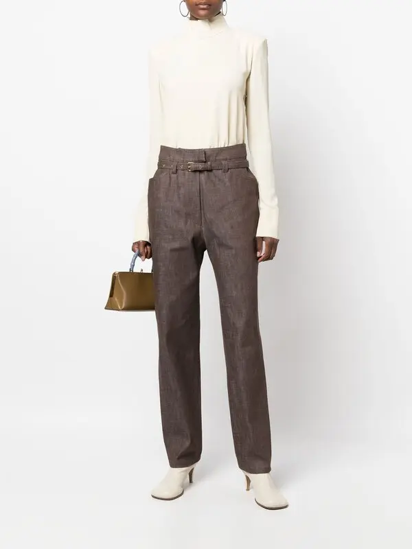Veronique Leroy Belted-waist Tailored Trousers