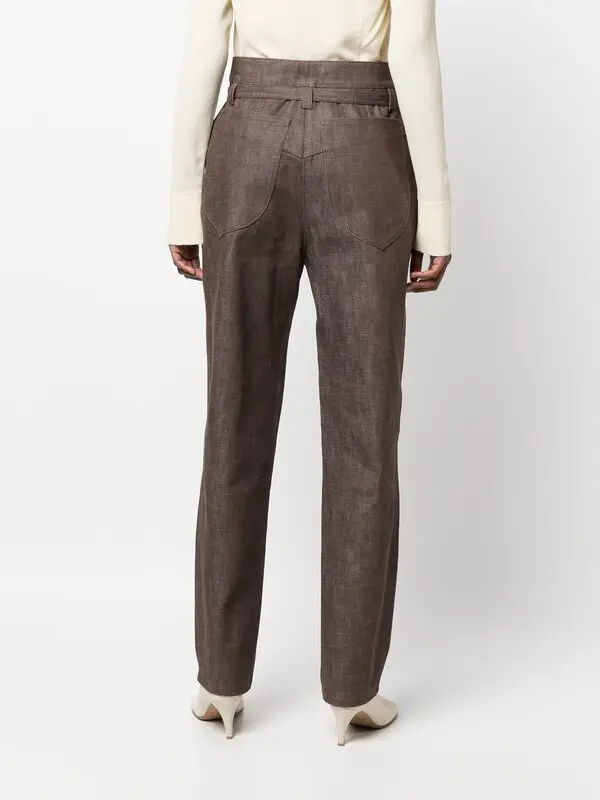 Veronique Leroy Belted-waist Tailored Trousers