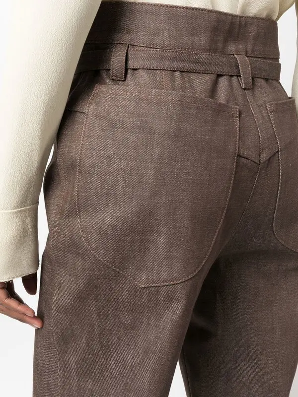 Veronique Leroy Belted-waist Tailored Trousers