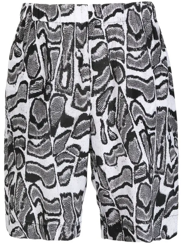 EDWARD CRUTCHLEY Abstract-pattern Silk Shorts