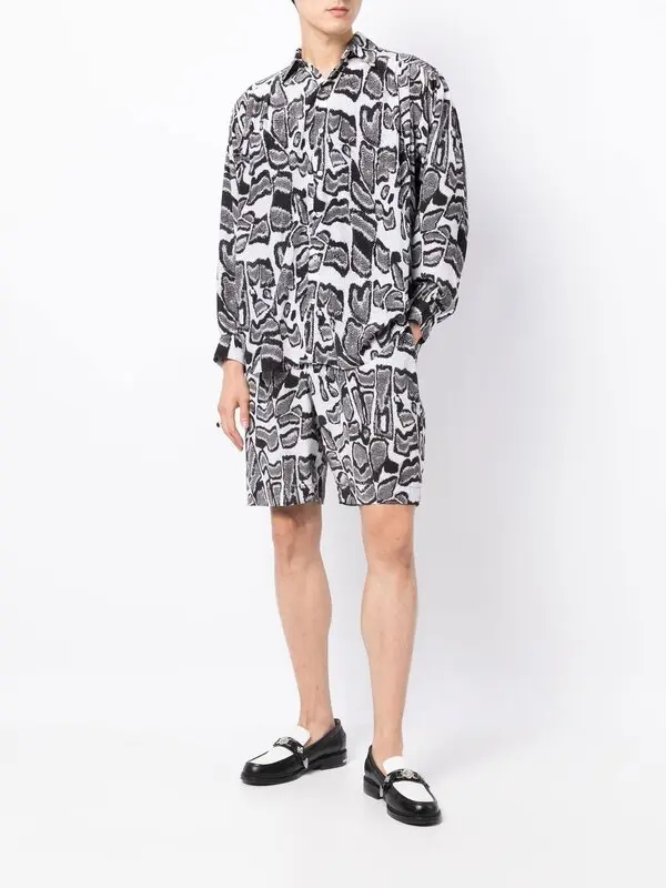 EDWARD CRUTCHLEY Abstract-pattern Silk Shorts
