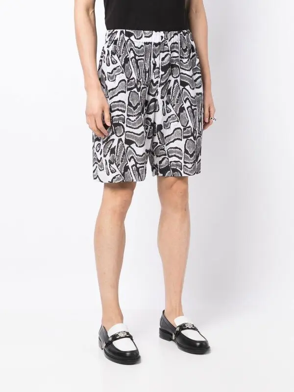 EDWARD CRUTCHLEY Abstract-pattern Silk Shorts