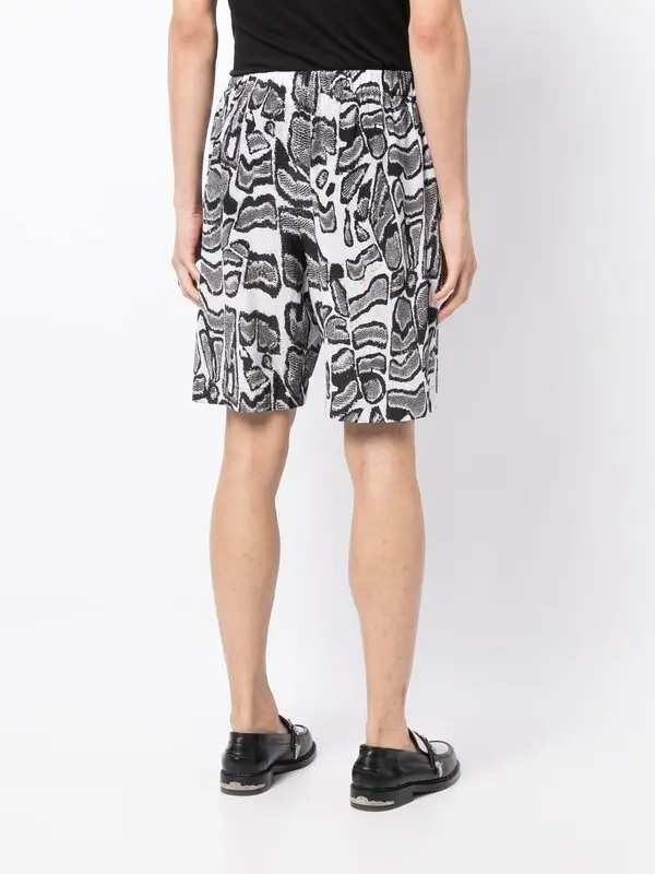 EDWARD CRUTCHLEY Abstract-pattern Silk Shorts