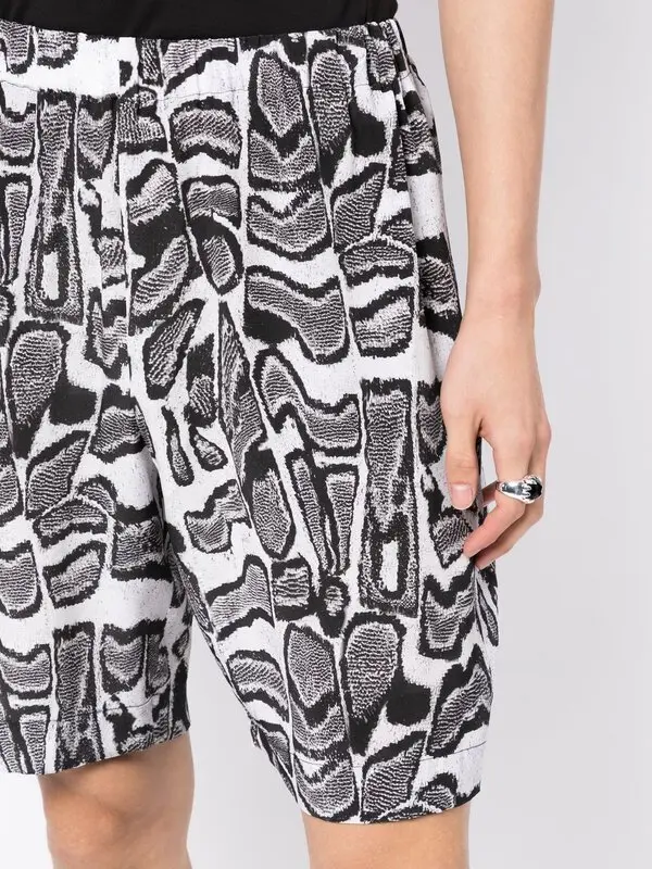 EDWARD CRUTCHLEY Abstract-pattern Silk Shorts