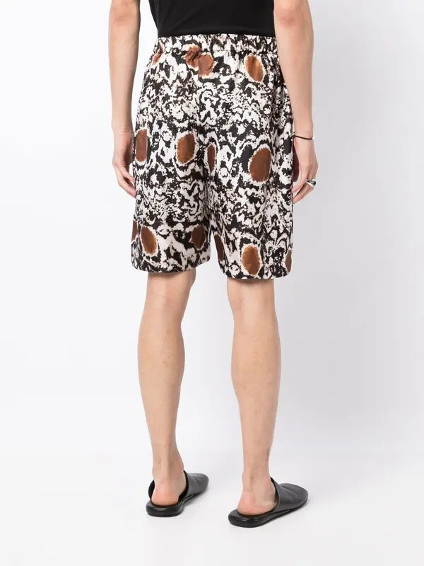 EDWARD CRUTCHLEY Silk Abstract-pattern Shorts