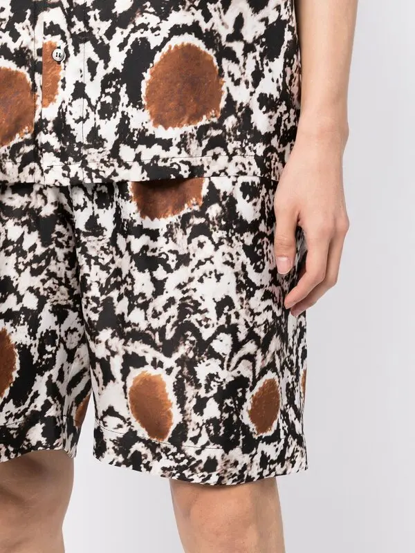 EDWARD CRUTCHLEY Silk Abstract-pattern Shorts