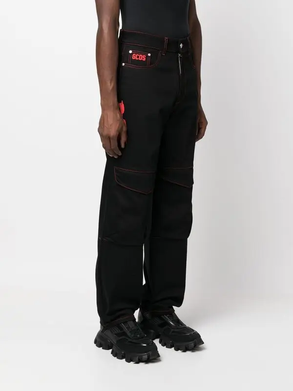Gcds Logo-print Straight-leg Jeans