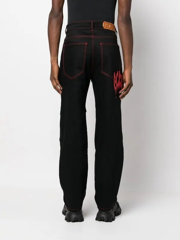 Gcds Logo-print Straight-leg Jeans