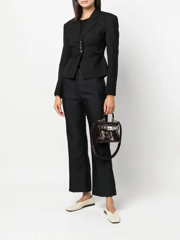 JIL SANDER High-waisted Flared Trousers - Blue