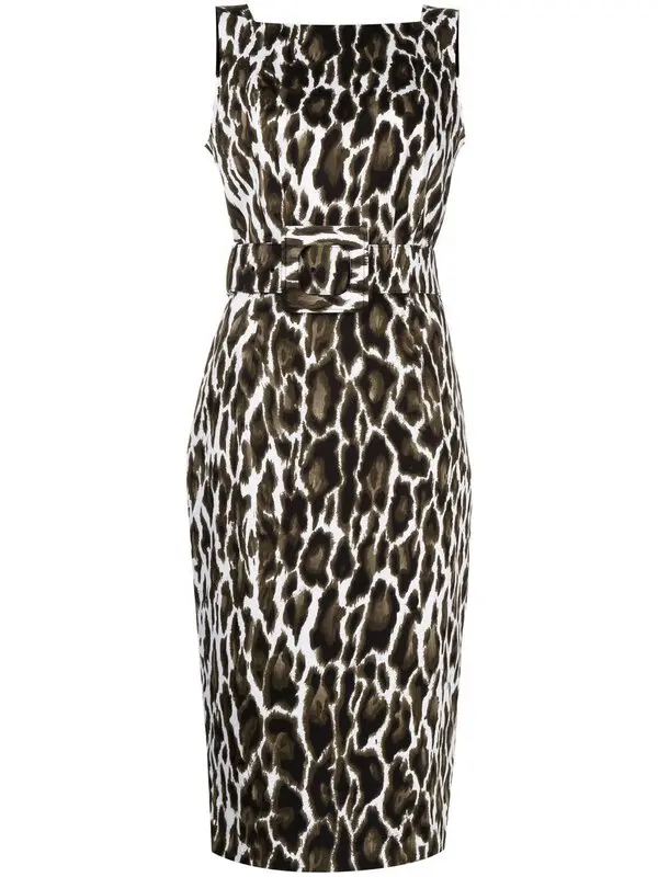Samantha Sung Animal Print Sleeveless Dress