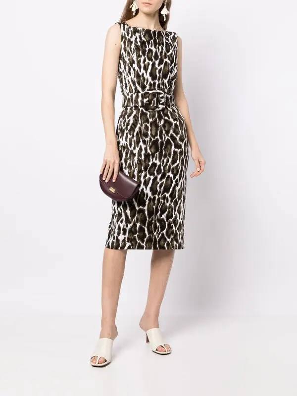 Samantha Sung Animal Print Sleeveless Dress