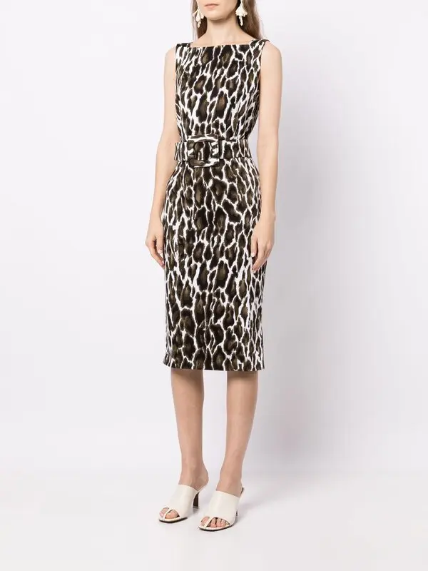 Samantha Sung Animal Print Sleeveless Dress