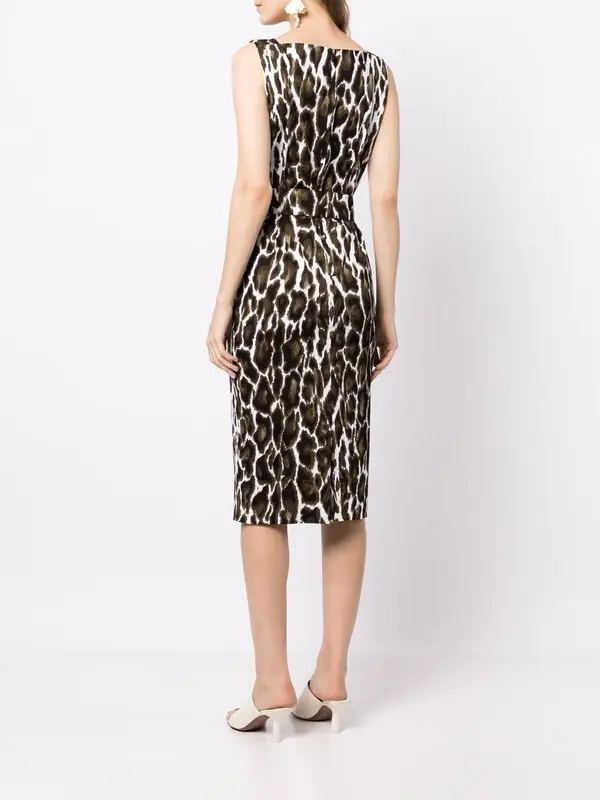 Samantha Sung Animal Print Sleeveless Dress