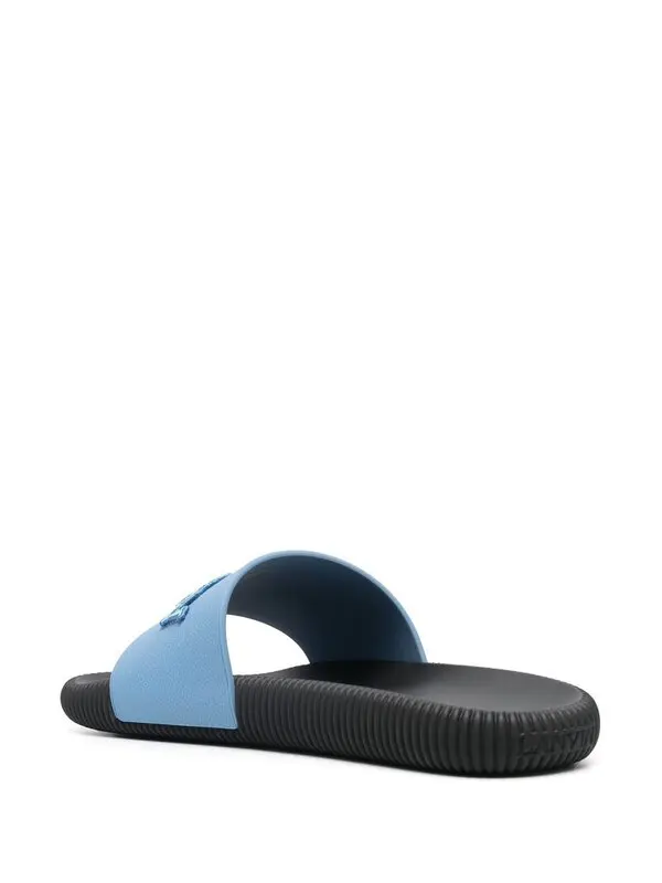 LANVIN Logo Patch Slip-on Sandals