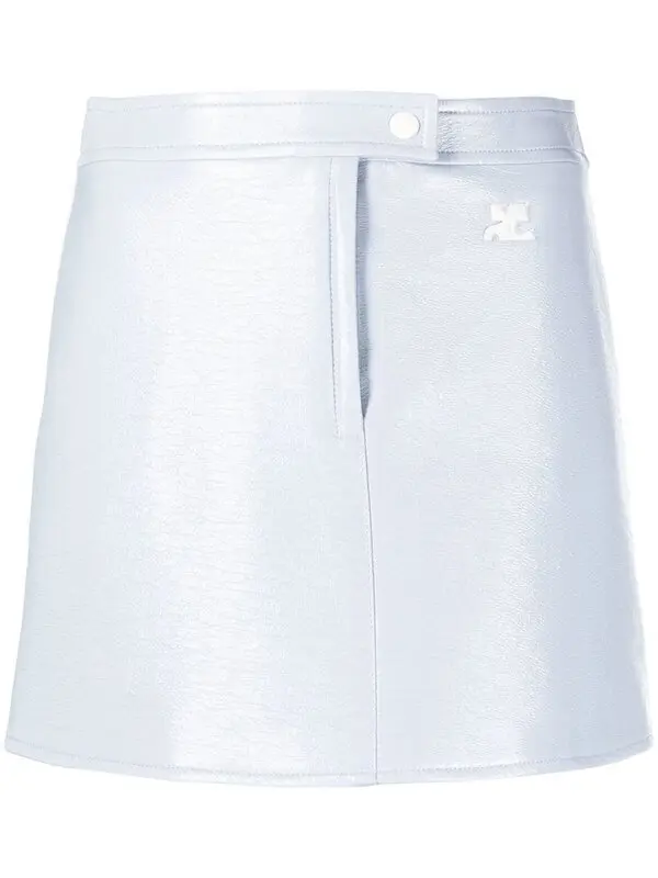 COURREGES Logo Patch Mini Skirt - Purple
