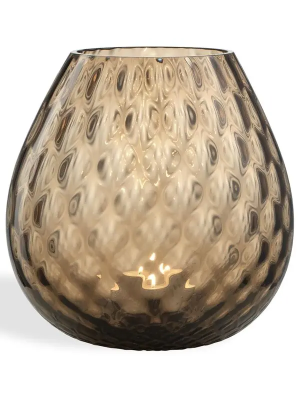 NASONMORETTI Macramé Glass Candle Holder - Brown